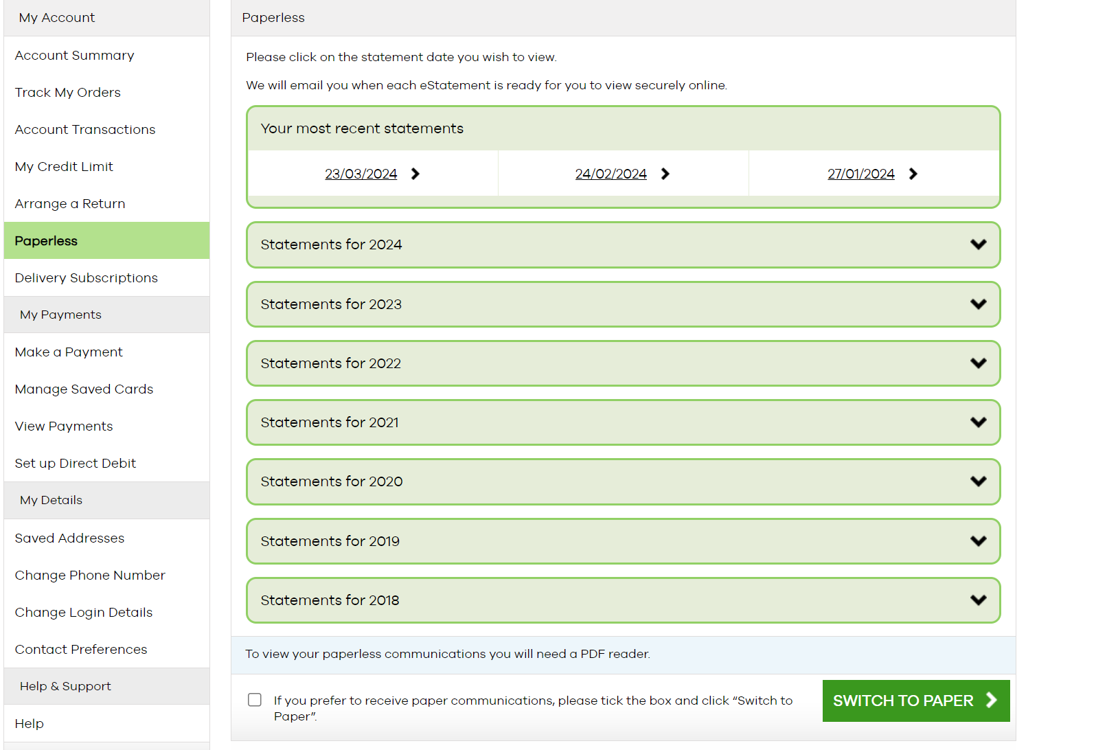 How do I view my previous statements online? – Jacamo